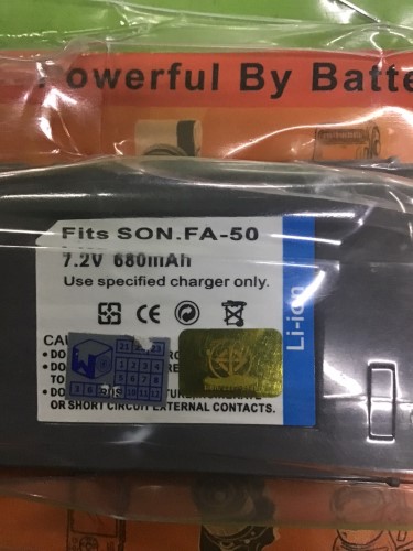 SONY BATTERY PACK MODEL FA-50 7.2V 680MAH ราคา 1,029 บาท