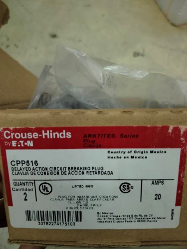 COOPER CROUSE-HINDS EXPLOSIONPROOF PLUG MODEL: CPP516 20AMP 1PH ราคา ...