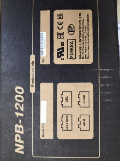 MEAN WELL BATTERY MODEL: NPB-1200-24 ราคา 9,200 บาท
