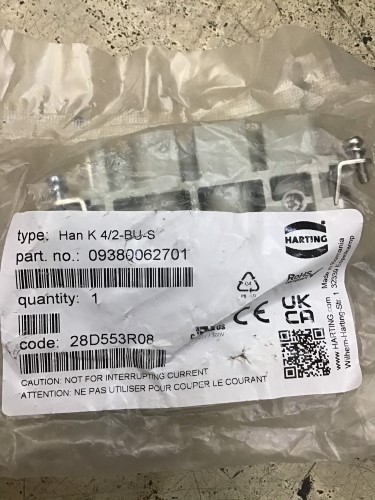 HARTING FEMALE INSERT 09380062701 ราคา 2,625.50 บาท