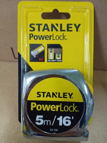 STANLEY POWERLOCK ตลับเมตร 33-158 ขนาด 5M/16" สีเงิน ราคา 150 บาท