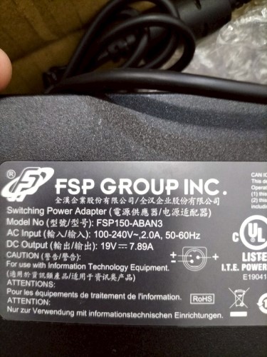 FSP GROUP SWITCHING POWER ADAPTER MODEL: FSP150-ABAN3 19V 7.89A ราคา ...