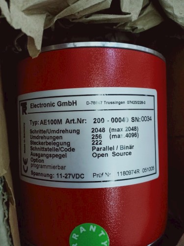 TR ELECTRONIC GMBH ENCODER D-78647 TYPE: AE100M ART.NR: 200-00040 11 ...