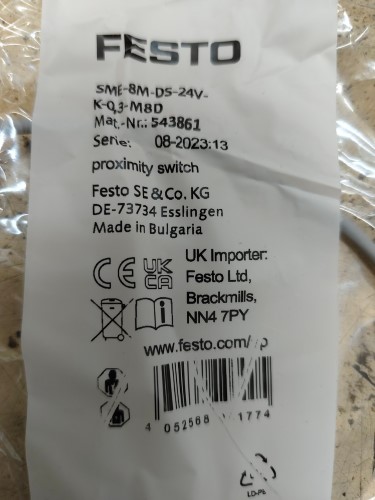 FESTO MODEL: SME-8-M-DS-24V-K-0.3-M8D (543861) ราคา 1,131 บาท