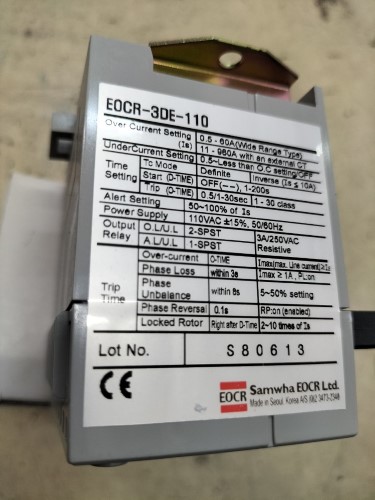 SCHNEIDE SAMWHA MODEL: EOCR-3DE 0.5-60AMPS ราคา 6,624 บาท
