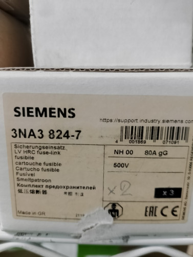3NA3 824-7 500V 80A SIEMENS ราคา 890 บาท