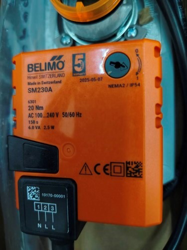 BELIMO DAMPER ACTUATOR MODEL: SM230A 20NM 230VAC 50/60HZ ราคา 6,510.00 บาท