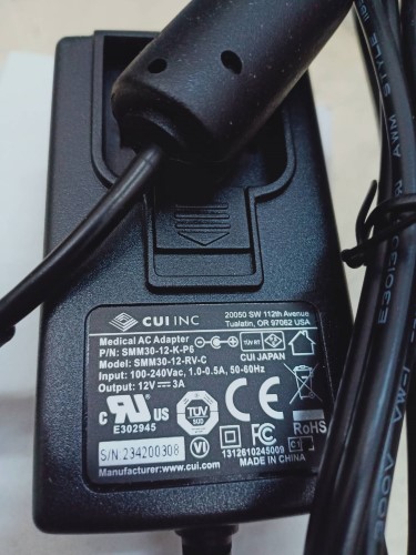 CUI INC AC ADAPTER MODEL: SMM30-12-K-P6 ราคา 1,596.00 บาท