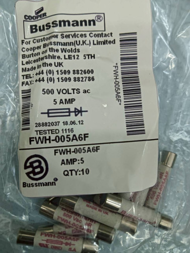 EATON BUSSMANN SERIES FWH HIGH SPEED FUSE MODEL: FWH-005A6F 500VAC ราคา ...