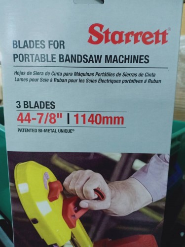 STARRETT PORTABLE BAND SAW BLADE FOR THIN METAL 44-7/8" 1140MM. LONG 18 ...
