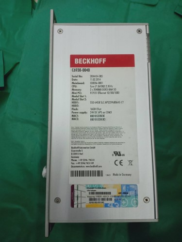 BECKHOFF CONTROL CABINET INDUSTRIAL PC MODEL: C6930-0030 โทรสอบถามราคา