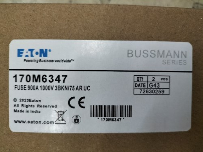 EATON BUSSMANN FUSE 170M6347 900A 1000V ราคา 5,600 บาท