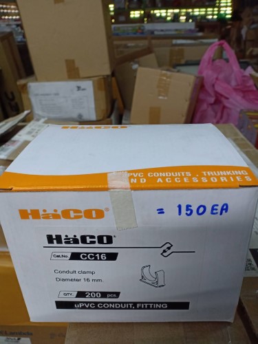 HACO CONDUIT CLAMP MODEL: CC16 16MM. WHITE ราคา 2.00 บาท