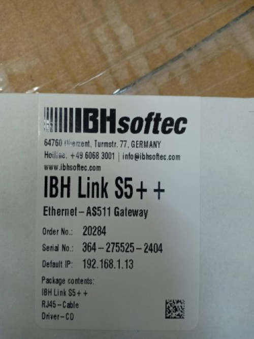 IBHSOFTEC MODEL:IBH LINK S5++ ETHERNET-AS511 GATEWAY NO.20284 364-275525-2404 ราคา 25,460 บาท
