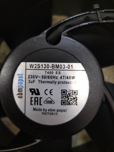 EBMPAPST W2S130-BM03-01 230V 47/46W ราคา 3,465 บาท