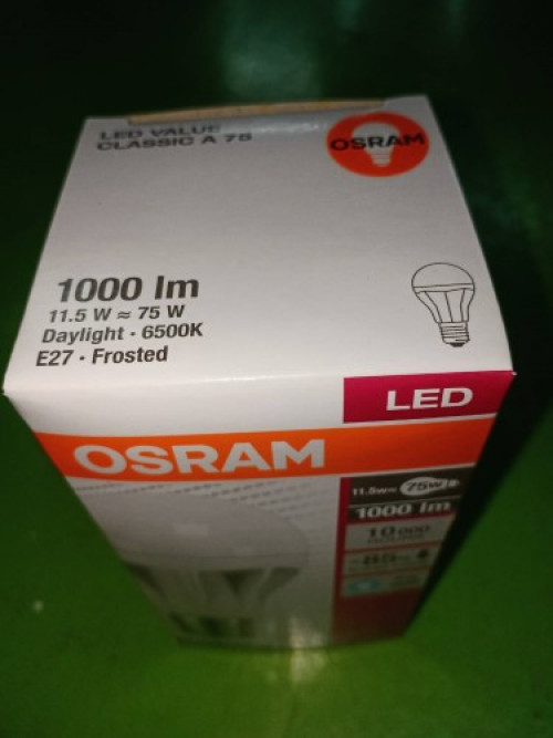 OSRAM LED VALUE CLASSIC A75 11.5W E27 DAYLIGHT ราคา 50 บาท