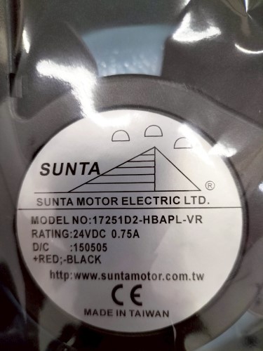 SUNTA MOTOR FAN MODEL: 17251D2-HBAPL-VR 24VDC 0.75A ราคา 1,518.00 บาท
