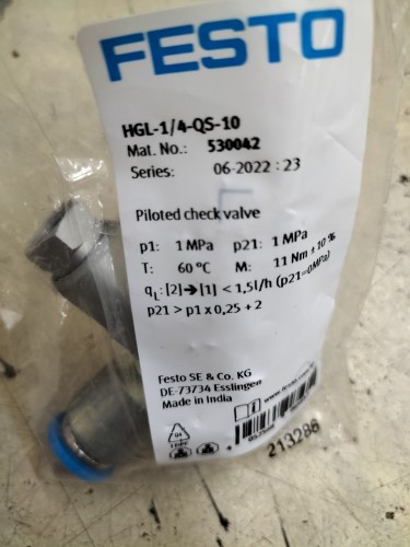FESTO MODEL: HGL-1/4-QS-10 ราคา 1,464 บาท