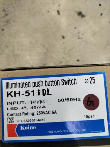 KOINO illuminated Push Botton Switch Model : KH-511DL 24VDC Green ราคา ...