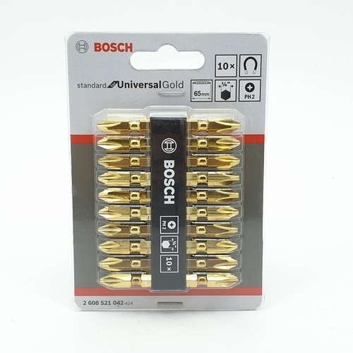 Bosch : 2608521041 ดอกไขควง สีทอง PH 2-45 mm. - 10 Pcs. ราคา 308.70 บาท