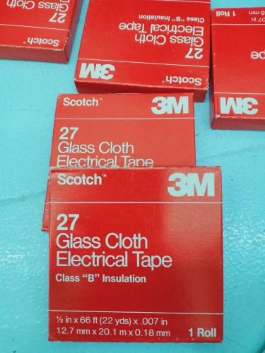 3M SCOTCH 27 GLASS CLOTH ELECTRICAL TAPE 27-1/2"X66" WHITE 1/2 INCH ...