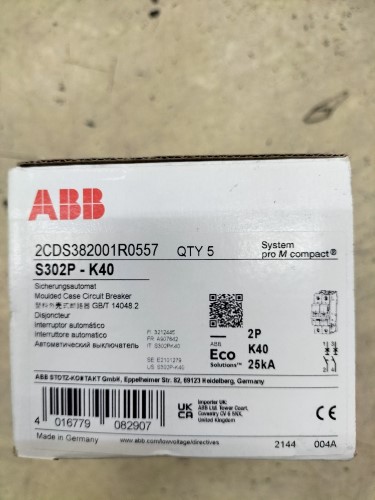 ABB MODEL: S302P-K40 ราคา 2,191.20 บาท
