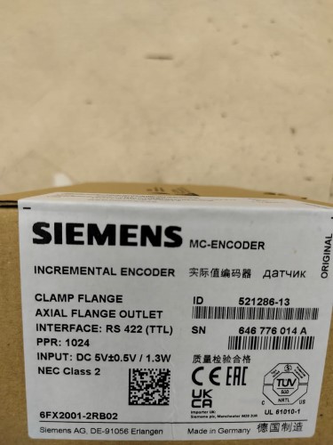 SIEMENS INCREMENTAL ENCODER MODEL: 6FX2001-2RB02 PPR: 1024 ราคา 12,537 บาท
