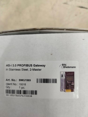 BIHL+WIEDEMANN AS-I 3.0 PROFIBUS GATEWAY IN STAINLESS STEEL 2-MASTER MODEL:BWU1569 ราคา 56,260 บาท