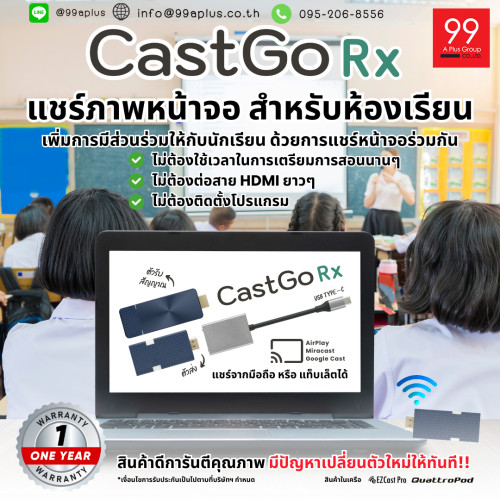 Cast Go rx อุปกรณ์แชร์ภาพหน้าจอแบบไร้สาย