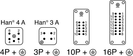 Connector,power,HD,A insert,male,10 way