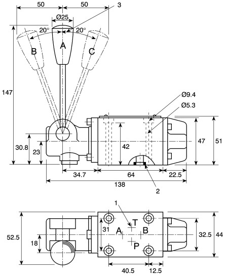 Rexroth Bosch Group, Lever spool direction control valve w/detent