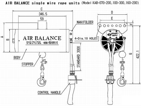 AIR BALANCER Single body-Single wire rope unit