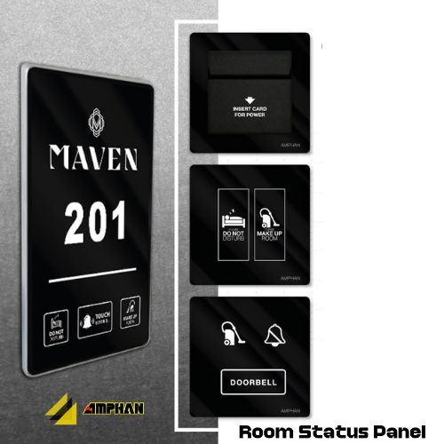 ป้ายสถานะหน้าห้องและในห้องพร้อมสวิทซ์กระดิ่ง(Room status panel) RS-2
