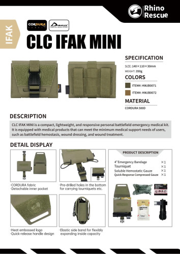 ชุดปฐมพยาบาล Rhino CORDURA Mini IFAK-Portable Medical Kit