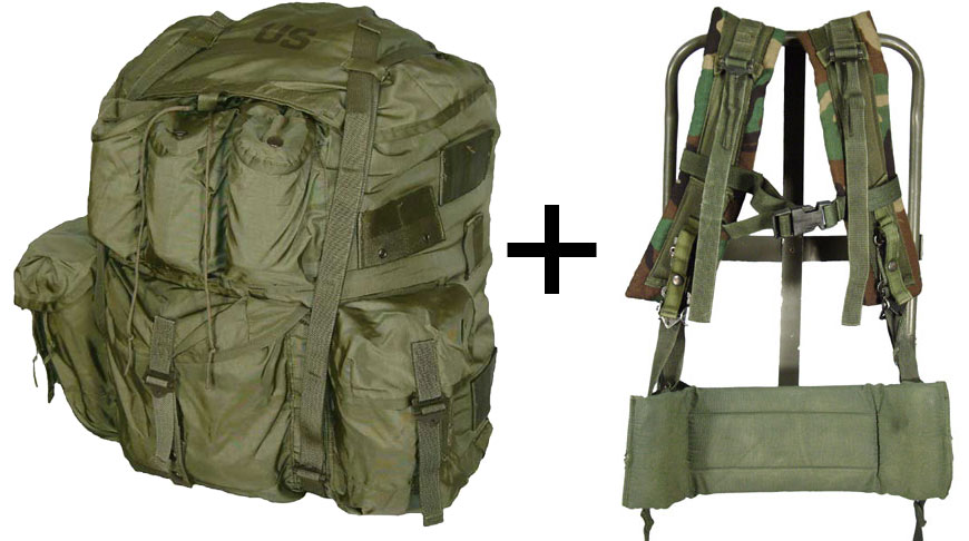 FIELD PACK COMBAT NYLON LARGE LC-1(เป้สีเขียวพร้อมโครงใบใหญ่)
