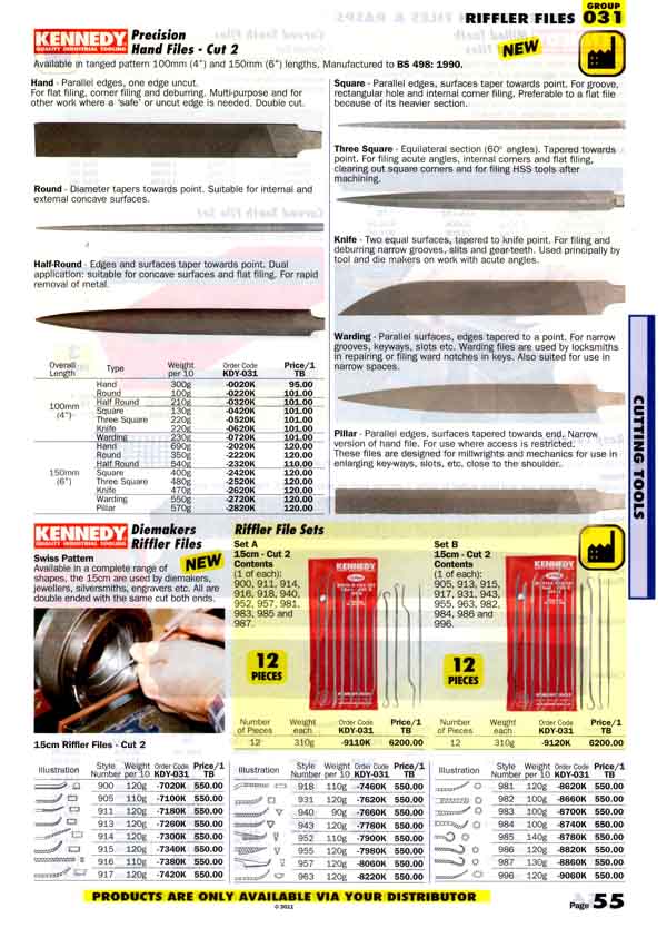 เครื่องมือช่างหมวด RIFFLER FILES หน้า 55