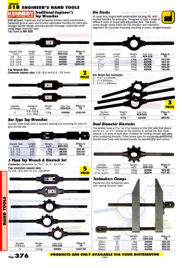 เครื่องมือช่างหมวด ENGINEER\'S HAND TOOLS หน้า 376