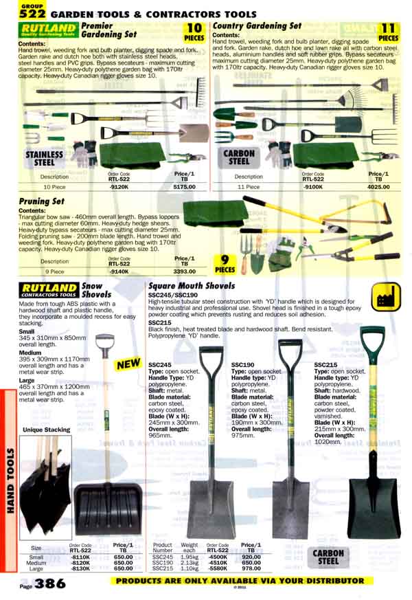 เครื่องมือช่างหมวด GARDEN TOOLS AND CONTRACTORS TOOLS หน้า 386