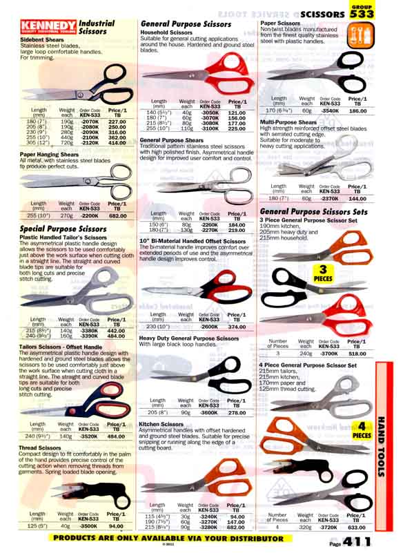 เครื่องมือช่างหมวด SCISSORS หน้า 411