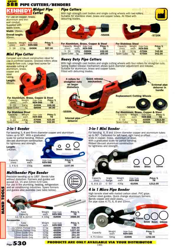 Page 530_PIPE CUTTERS/BENDERS