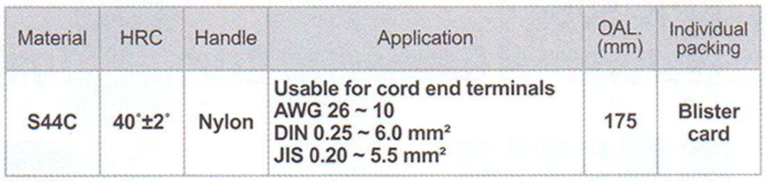 Wire Ferrule Crimp Tool-Square Crimp 008041