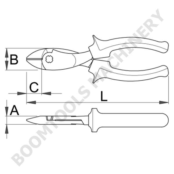 คีมตัดปากเฉียงคอยาว VDE 1000V UNIOR 009972