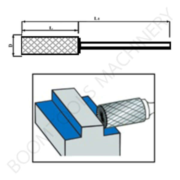 เหล็กเจียรนัยแม่พิมพ์ทรงกระบอกปลายตัดลาย 011011