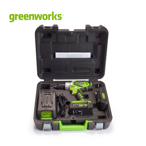 GREENWORKS G-24 สว่านไร้สาย 24V พร้อมแบตเตอรี่ 2Ah 2ก้อน และ แท่นชาร์จ