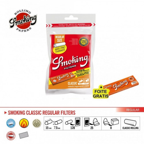 ก้นกรองกระดาษน้ำตาล Smoking Paper Filter Tips Brown