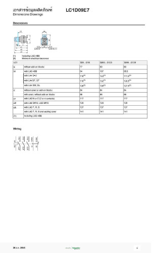 LC1D09E7 TeSys Deca contactor,3P(3NO),AC-3/AC-3e,