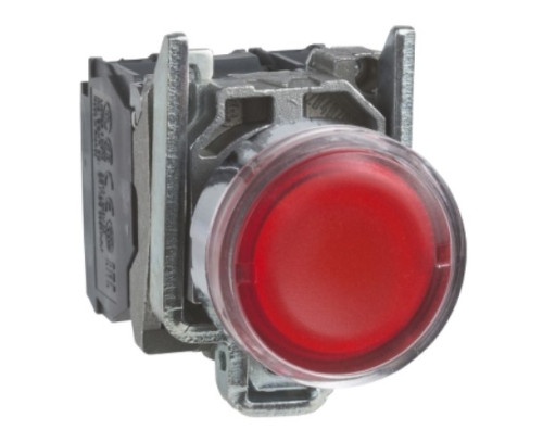 XB4BW34M5 lluminated push button, Harmony XB4, metal, red flush, 22mm ...