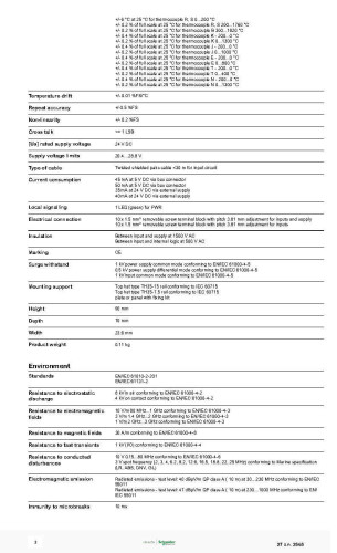 TM3TI4 Analog input module, Modicon TM3, 4 / temperature inputs (screw) 24 VDC