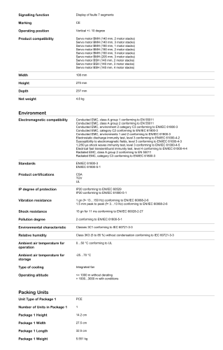 LXM32AD72N4 Motion servo drive, Lexium 32, three phase supply voltage ...