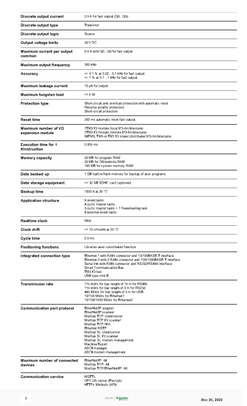TM262L10MESE8T Logic Controller M262, 5ns/instruction, Ethernet
